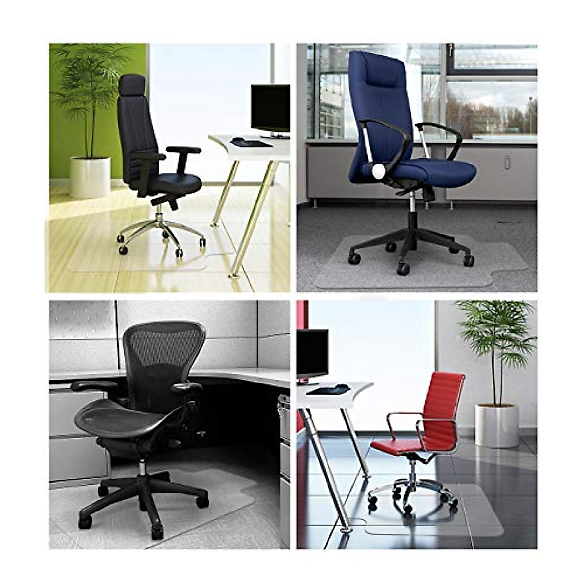 Office Desk Chair Mat for Hard Wood Floor PVC Clear Protection Floor Mat,Premium Quality Chair Mat Thick and Sturdy (Clear, 36" x 48")