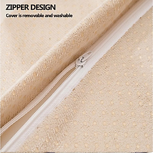 ZIBENE Seat Cushion for Dining Room Chairs Set of 6, Chair Pads for Dining Chairs with Ties, Kitchen Chair Cushion Non Slip 6 Pack, Washable Detachable Sitting Pads for All Seasons Beige