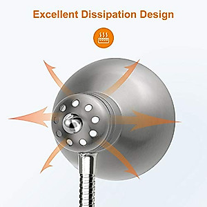 LEPOWER Metal Desk Lamp, Adjustable Goose Neck Table Lamp, Eye-Caring Study Desk Lamps for Bedroom, Study Room and Office (Silver)