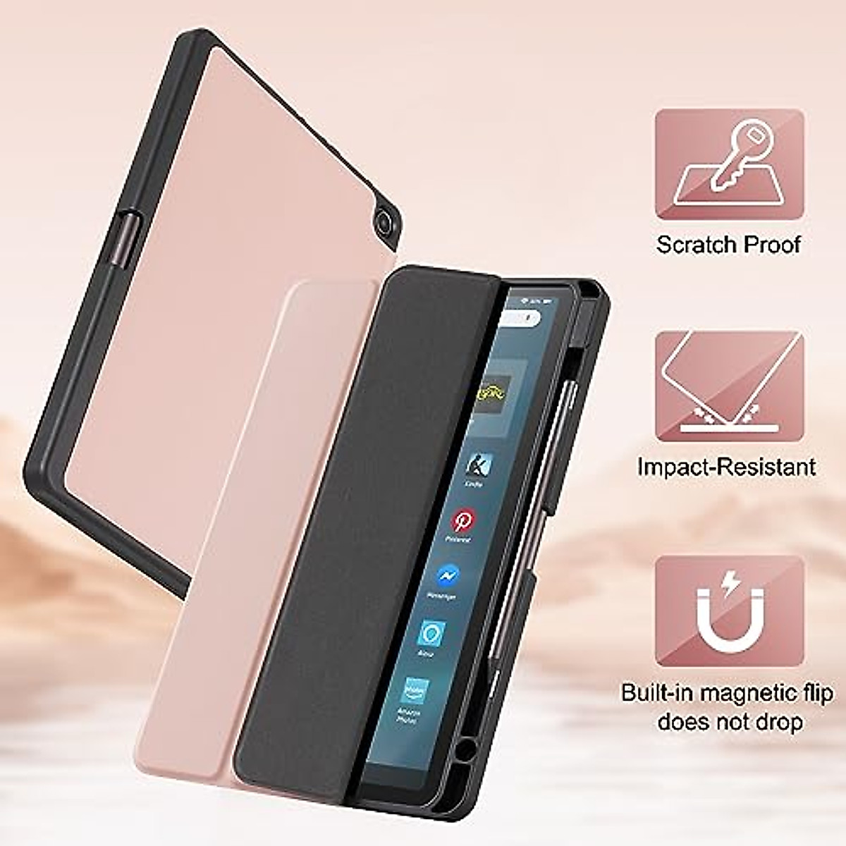 CoBak Case for All-New Amazon Fire Max 11 Tablet 2023 Release with Built-in Pencil Holder - Ultra Slim Smart Cover with Auto Wake/Sleep