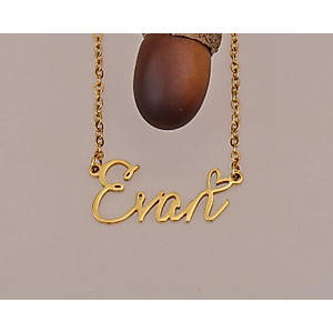 Cobi Name Necklace Name Plate Necklace Name Tag Necklace in Rose Gold