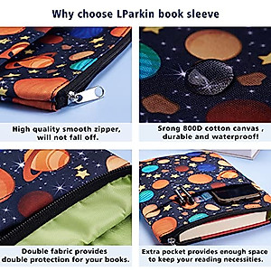 Book Sleeve Galaxy Space Book Protector, Book Covers for Paperbacks, Washable Fabric, Book Sleeves with Zipper, Medium 11 Inch X 8.7 Inch Bookish Gift
