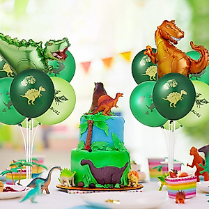 Hoemwarm Dino Balloons Dinosaur Balloons Stand Kit for Table Centerpiece Dinosaur Foil Balloons for Birthday Childrens Party Jungle Jurassic Dinosaur Themed Decoration for Kids Baby Shower Supplies