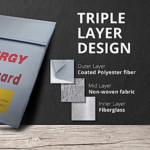 Tenergy 5-in-1 Intelligent Digital Cell Meter Battery Checker and Fire Retardant Lipo Bags for Charging and Storage