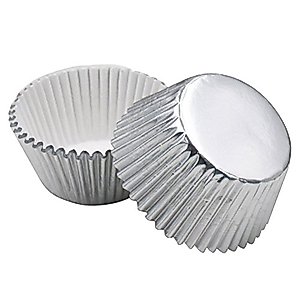 ROSENICE Cupcake Liners Aluminum Foil Cups Cake Muffin Molds for Baking (Silver) - 100 Pieces