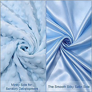 3 Pieces Baby Blankets for Girls and Boys Soft Dot Blankets with Silky Satin Backing, Double Layer Gender Baby Receiving Blanket for Newborn, Toddler, Infant Gifts, 30 x 40 Inch