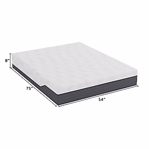 JOYRIDE SLEEP Full Size Mattress, 8 Inch Gel Memory Foam Mattress in a Box, Flippable Double Mattress with Two Firmness Preference, Pain Relieving, Motion Isolation