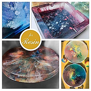 White Alcohol Ink Set - 12 x 10ml 2 Kinds of White Alcohol Based Inks for Epoxy Resin Painting, Resin Petri Dish Making - Concentrated White Alcohol Dye for Resin Art, Coaster, Yupo, Tumbler Making