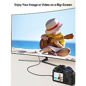 CableCreation Mini HDMI to HDMI Cable 6FT, 4K High-Speed HDMI to Mini HDMI Adapter, Mini HDMI to Standard HDMI for Graphics Card, HDTV, Camera, HDR-XR50, Z6, EOS RP/EOS R/EOS 7D Mark II/XA40, etc