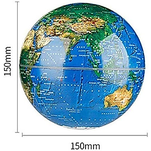 Magnetic Levitation Globes LED Wireless Transmission Touch Control Blue Floating Ball World Map Office Decoration Birthday Gifts Home Decor with Bluetooth Speaker (Black) (Black)