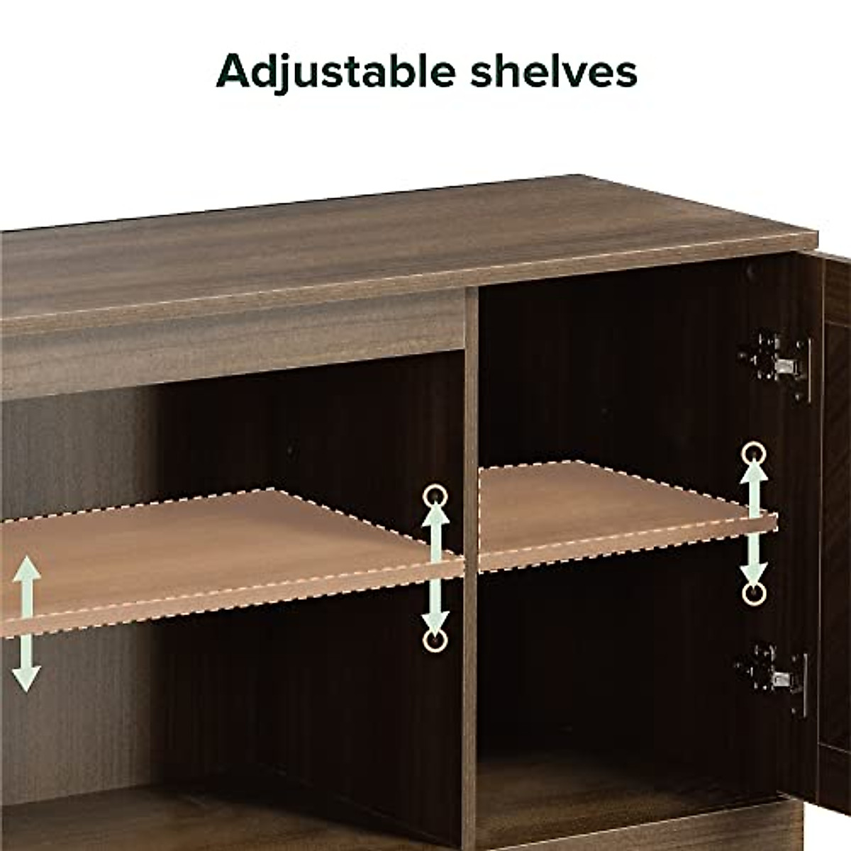 ZINUS Bennett TV Stand for TVs up to 65”, Farmhouse Style Entertainment Center, TV Stand with Storage, Living Room or Bedroom Furniture, Brown