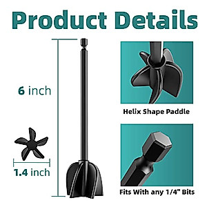 ISTOYO Resin Mixer Paddles, Epoxy Mixer Attachment for Powerful Mixing, Reusable Paint Mixer, Paint Stirrer Drill Attachment for Resin, Silicone Mixing (Included 4 Pcs)