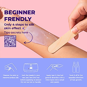 Bella Verde Waxing Kit for Women & Men - Hard Wax Kit for Hair Removal - Wax Warmer for Face, Legs, Eyebrows, Body, Bikini - Home Melter Wax Pot Machine - Hard Wax Beads Kit, Painless All Hair Types