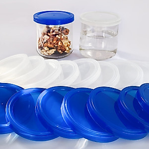 Oui Yogurt Jar Lids-12 pack Oui Lids for Yoplait Yogurt Container,Sealed against leaks lids for oui yogurt jars Blue…