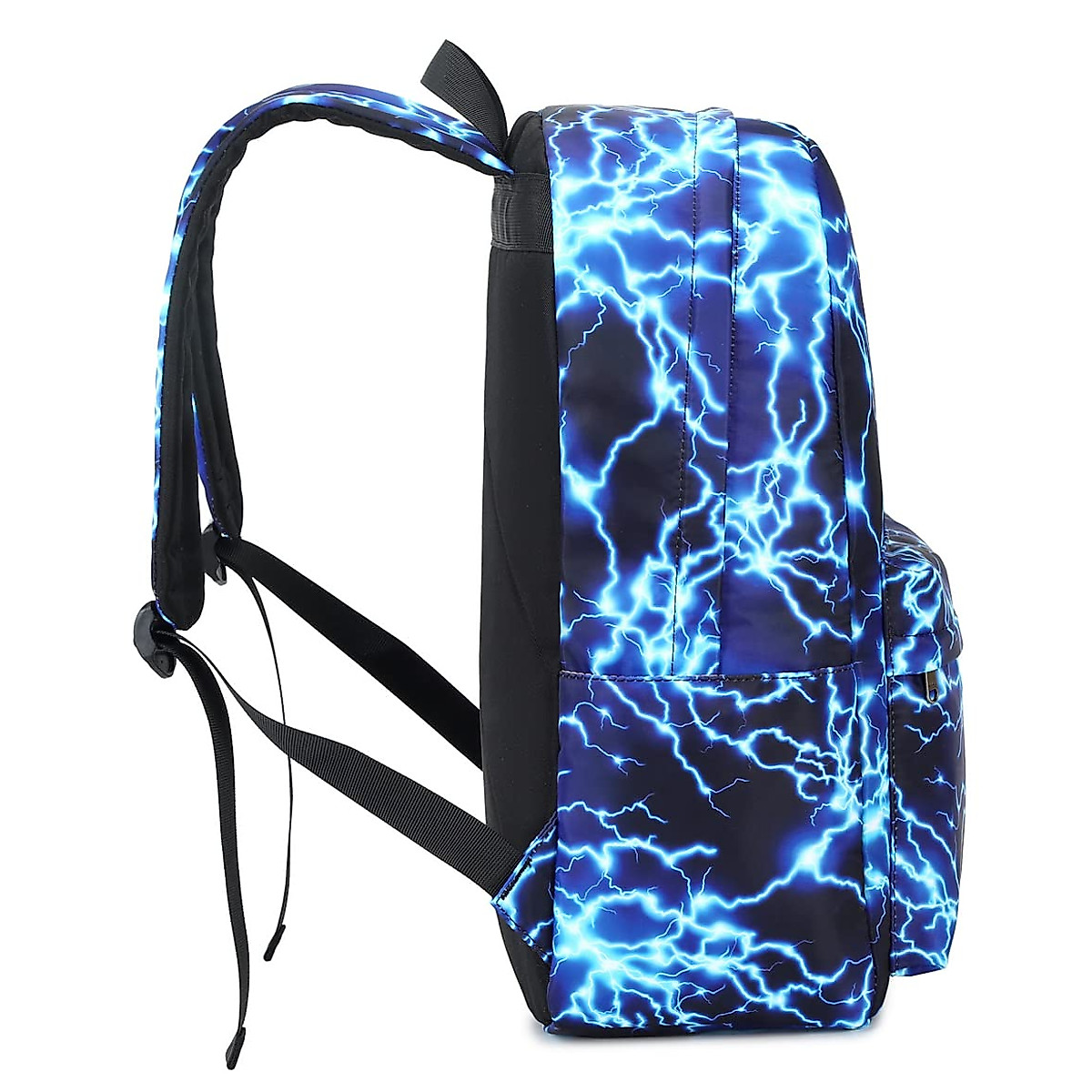 RBYGPL Backpack for Boys Elementary Bookbags Durable Lightweight Teenager Student School Bags Travel Waterproof Starry Lightning (1-Blue Lightning)