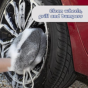 Scrub Daddy Car Wash Mitt - The Shmitt- Dual Textured for Interior and Exterior Cleaning, For Tires Rims Auto Body, 2 Count