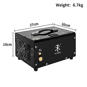 TUXING 4500Psi PCP Air Compressor,PCP Rifle/Pistol and Paintball Tank Air Pump, Powered by 12V Car DC or Home 110V AC with Power Converter and Built-in Water Oil Filter