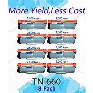 8-Pack Compatible TN660 Toner Cartridge TN-660 Work for Brother HL-L2340DW L2380DW L2340DWR DCP-L2500D DCP-L2540DNR MFC-L2720DW MFC-L2700DW Printer, Sold by EasyPrint
