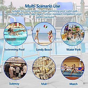 Heavy Duty Outdoor Chairs - 47.2in/59in/71in High Life Guard Chair - Tall Lifeguard/Deck Chairs Outdoor for Adults, Kids - Lifeguard Stand with ABS Comfortable Seat for Patio Beach (Size : High 180cm