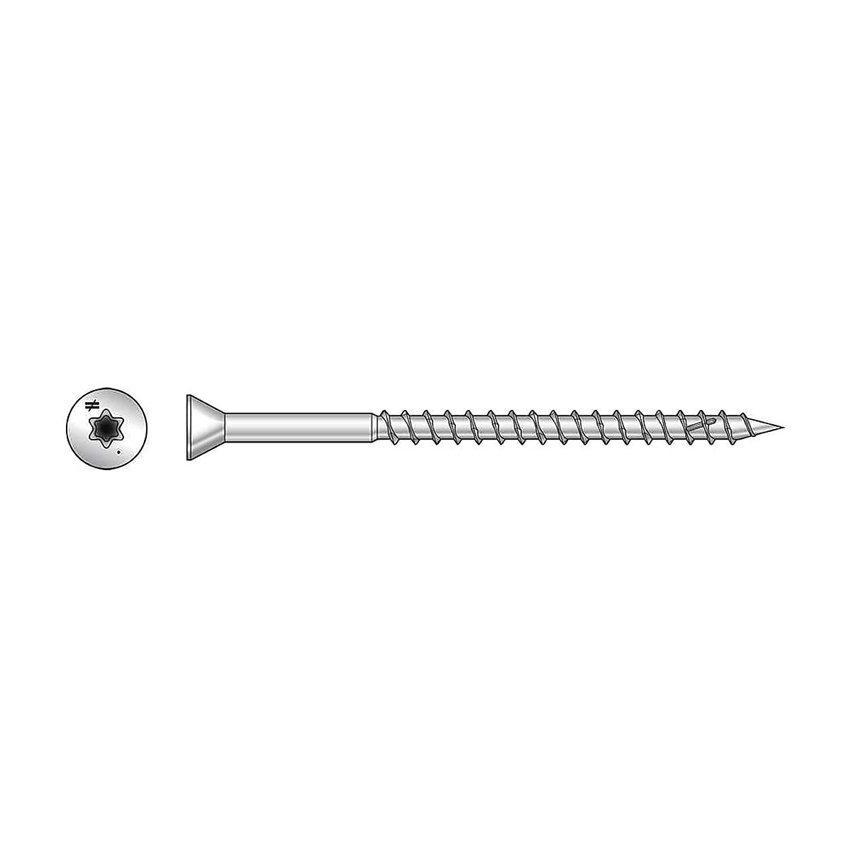 Simpson Strong-Tie T07225WPB Deck-Drive DWP Wood SS Screw — 7 x 2-1/4 in. T-15, Trim Head, Type 316 (1750-Qty)