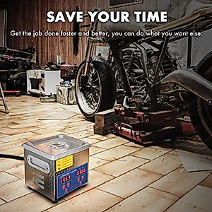 Ultrasonic Cleaner 200W Heated Parts Cleaner 2L (1.5L liquid capacity) for Small Carburetors Injectors Guns Bullets Brass and Jewelry Professional Stainless Steel Ultrasonic Bath 2023 Upgrade