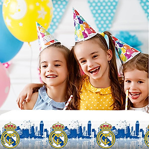 deenor 2Pack Rea Madrid Tablecloth Disposable Tablecover Birthday Party Supplies and Decorations for Kid Boy Baby Shower Rectangle Tables 70"X42"