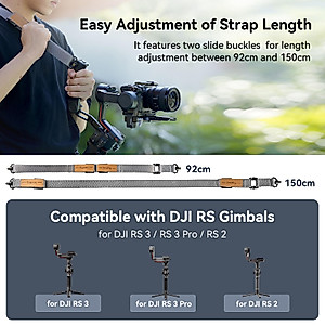 SmallRig RS3 RS2 Weight-Reducing Shoulder Strap Compatible with Sling Handle for DJI, Gimbal Belt with QD Quick Release Buckles for DJI RS 3 / RS 3 Pro/RS 2-4118