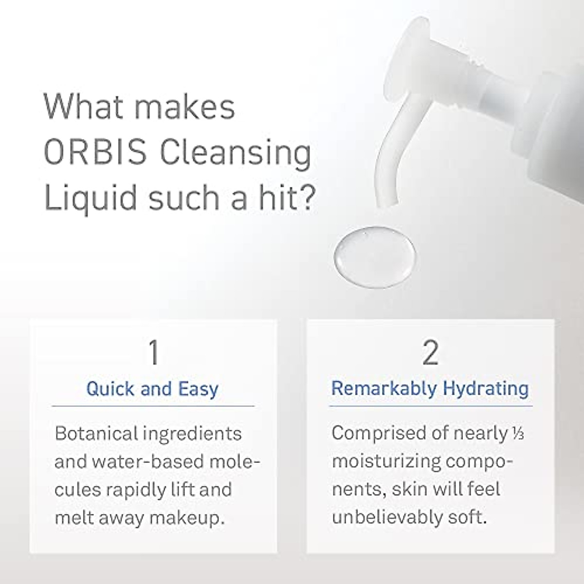 Orbis Cleansing Liquid Japanese Oil-Free Makeup Remover Cleanser | Hyaluronic Acid for Dry, Sensitive Skin (5 fl oz)