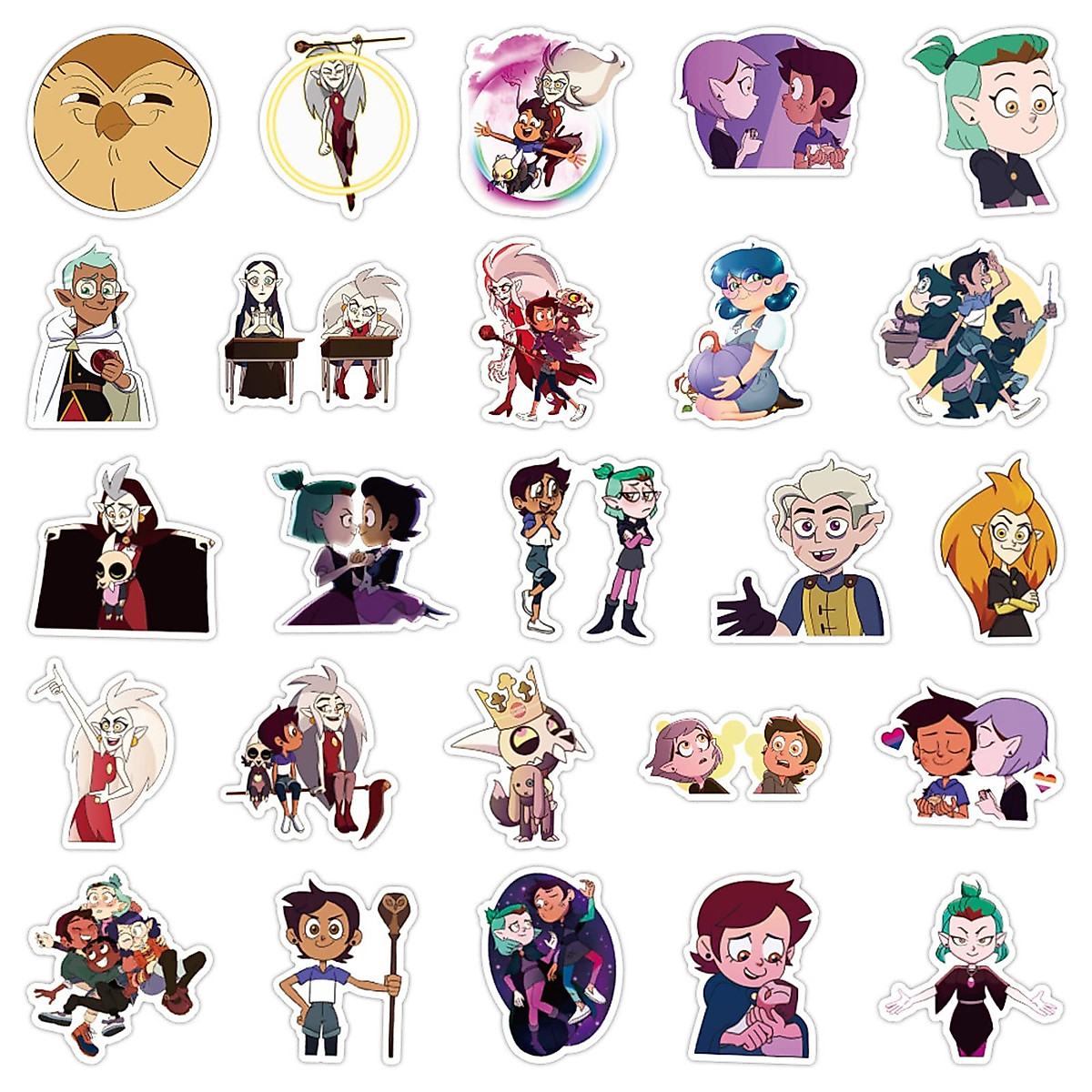 50pcs The Owl House Cartoon Stickers for Kids Teens, Fun Anime Vinyl Decals for Laptop Water Bottles Skateboard Phone Bike Scrapbook Luggage Car Guitar