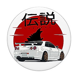 White Skyline Gt r 34 PopSockets Swappable PopGrip