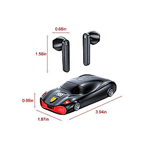 Lovskoo True Wireless Bluetooth Headset Earphones 5.0 Headphones Sport Waterproof with Game Sports Car Modeling Wireless Charging Case Stereo in-Ear Earphones Built-in Mic Noise Cancelling Earbuds