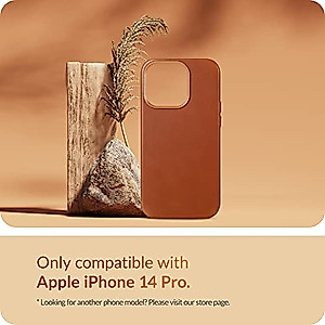 LONLI Edition - (for iPhone 14 Pro) - Premium European Genuine Leather Case - Develop Patina Over Time - Compatible with Magsafe Brown