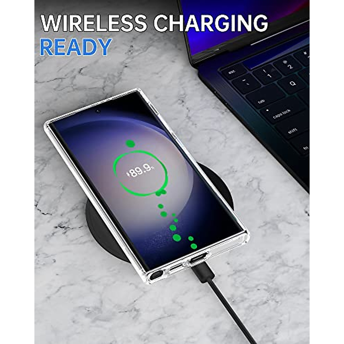 EJGNA for Samsung Galaxy S23 Ultra Phone Case, [20X Anti-yellowing] [Military-grade Drop Protection] for Galaxy S23 Ultra Case with S Pen Holder 5G 6.8", Hard PC Back+Flexible TPU Frame, Diamond Clear