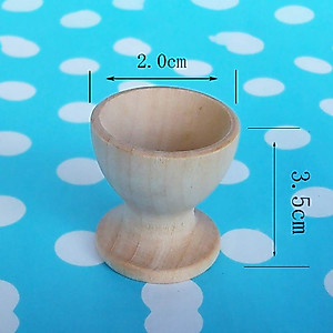 ccHuDE 10 Pcs Mini Blank Wooden Egg Cup Holders Easter Egg Stand Cups Egg Container Egg Display Tray Rack for Craft Painting