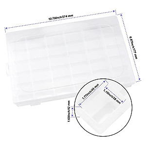 MAHIONG 6 Pack 36 Grids Plastic Organizer Box with Adjusatble Dividers and 600 PCS Label Stickers , Clear Bead Storage Container Small Parts Organizer for Crafts Jewelry Fishing Tackles
