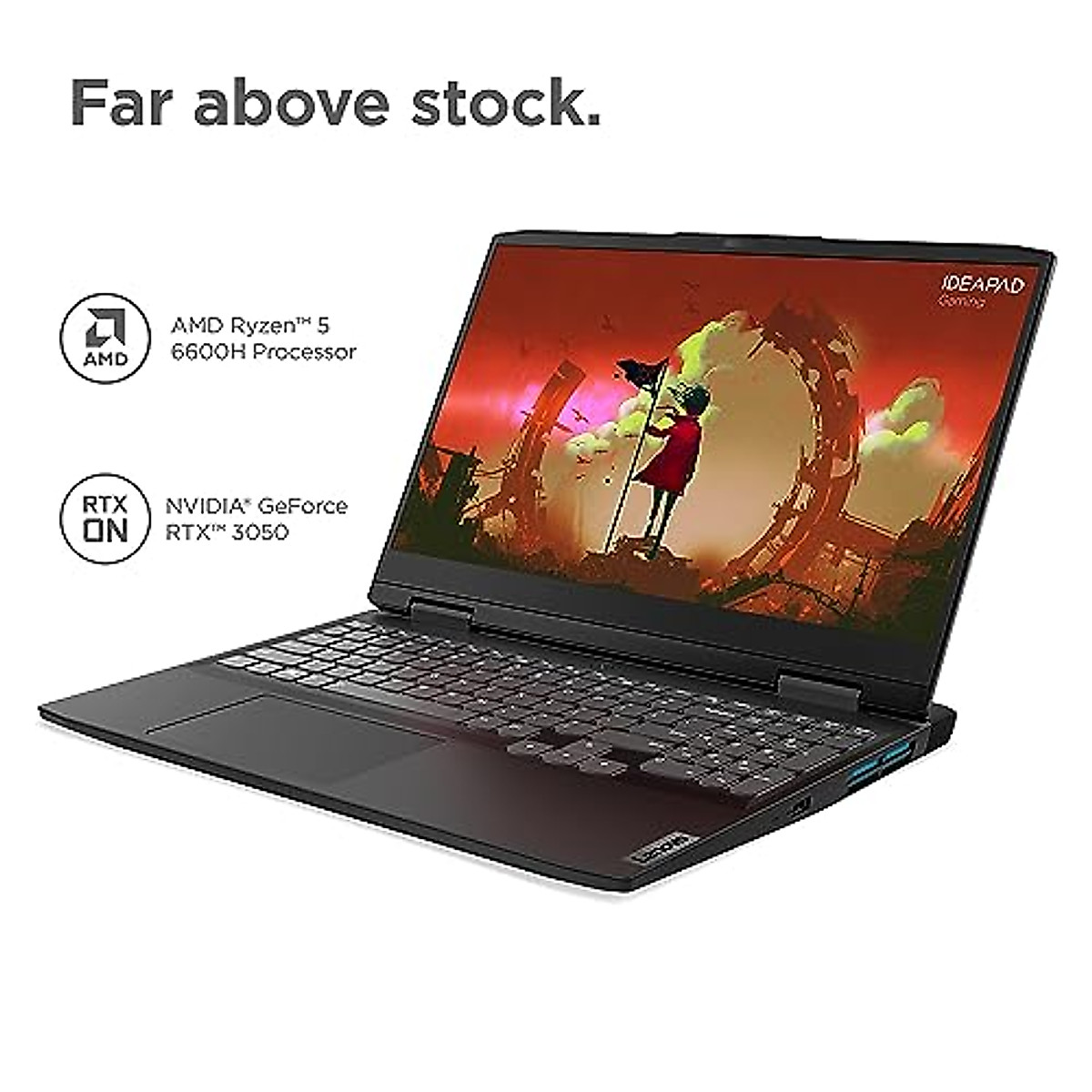 Lenovo 2023 Newest IdeaPad Gaming 3 Laptop, 15.6" FHD IPS Display, AMD Ryzen 5 6600H(Beats i5-12400), GeForce RTX 3050, 16GB DDR5 RAM, 512GB SSD, Wi-Fi6, Keyboard Backlit, Windows 11 Home, ‎Onyx Grey