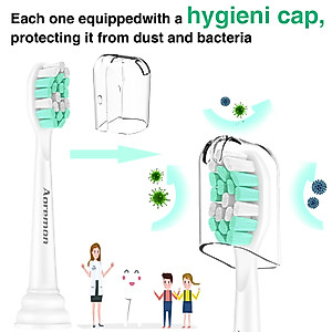 Aoremon Toothbrush Replacement Heads for Philips Sonicare - Compatible with Sonicare ProtectiveClean C2 & Phillips 4100 5100 Click- on Electric Toothbrush