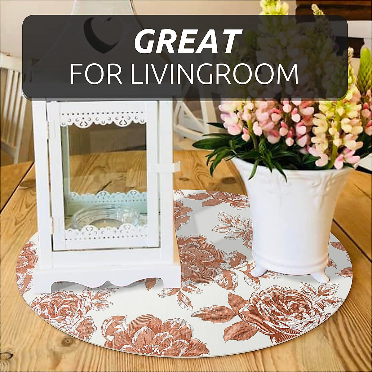 FIFTY FEET 12X120 Inch Shelf Liner for Kitchen Cabinets, PVC Drawer Liner for Dresser Non-Slip Bathroom, Non-Adhesive Cabinet Liner Washable (Red Flower)(1 Roll)