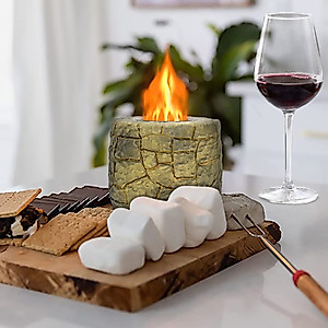 Tabletop Fire Pit- Unique Shaped Rock Tabletop Fireplace with Lid and Pat Alcohol Portable Table Top Fire Pit, Mini Personal Somkeless Fireplace Indoor/Outdoor Long Time Burning