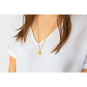 Oaktree Memorials Heart Cremation Necklace, Urn Pendant, Necklace Urn, Necklace Urn for Ashes, Cremation Jewelry, Stainless Steel, 18K Gold Plated (Gold)