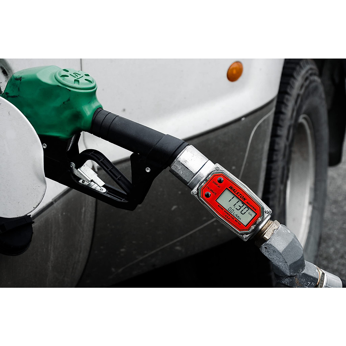 WALSTON INDUSTRIAL GH-5630 Digital Fuel Meter 3/4 Inch, Diesel Fuel Meter, 3-30 GPM, Diesel, Gasoline, Kerosine, Lubricants, 3/4" NPT