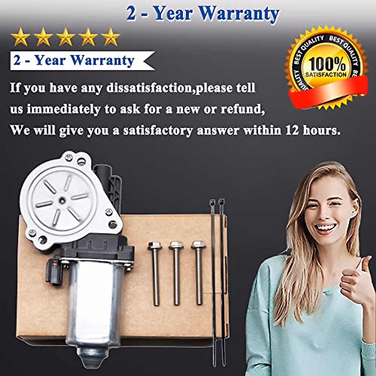 676061 RV Stair Entry Step Motor Compatible with Kwikee Step Motor and Lippert Motor Components, Replace 379147, 1101428, 214-1001, 366043, 369506 Includes 3 Screws and 2 Zip Ties - 2 Years Warranty