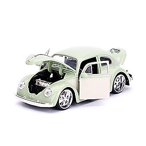 Bigtime Kustoms 1:24 1959 Volkswagen Beetle Die-cast Car Light Green, Toys for Kids and Adults