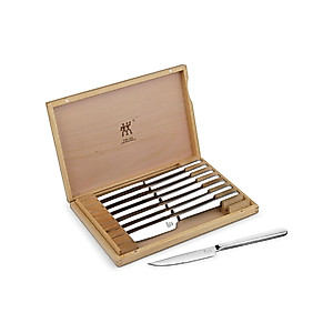 Zwilling J.A. Henckels Stainless Steel Steak Knife Set with Wood Presentation Box
