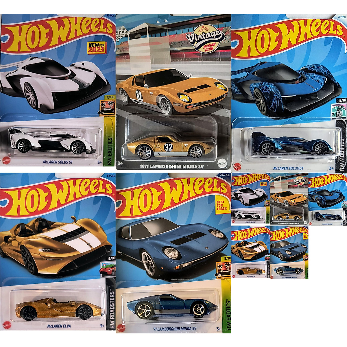 Hot Wheels Matchbox Lamborghini and McLaren 5 Car Bundle Set