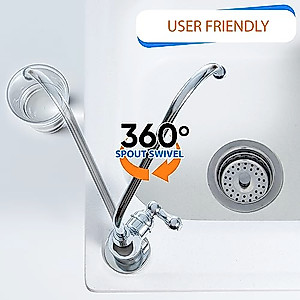 Aquaboon Non-Air Gap RO Faucet - Reverse Osmosis Faucet Chrome Finish - Drinking Water Faucet for Kitchen Sink fits Water Filtration System - Filtered Water Faucet Stainless Steel - Beverage Faucet