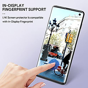 [2+2 Pack] LK Compatible for Samsung Galaxy S10 6.1inch, 2 Pack Flexible TPU Screen Protector and 2 Pack Camera Lens Protector [Ultrasonic Fingerprint Support] HD Clear Easy Installation