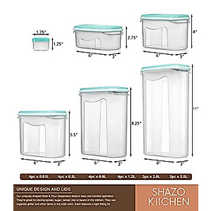 Shazo LARGEST Set of 40 Pc Food Storage Containers (20 Container Set) Airtight Dry Food Space Saver w Interchangeable Lid, Labels + Marker - One Lid Fits All - Reusable