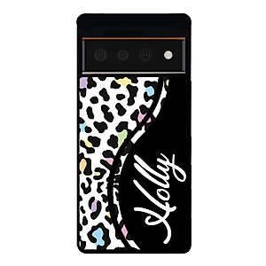 Colorful Leopard Cheetah Animal Skin Personalized Black Rubber Phone Case Compatible With Google Pixel 8 Pro, 8a, 8, 7a, 7, Pixel 7 Pro, 6a, Pixel 6 Pro, 6, 5, 4a 5G, 4a 4G, 4, 4 XL, 3a, 3a XL, 3