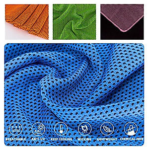 AWOWZ 10 Pack Cooling Towels Ice Towel Workout Towel, Soft Breathable Sweat Towel for Sports, Yoga, Gym, Golf, Camping, Running, Fitness, Workout & More Activities